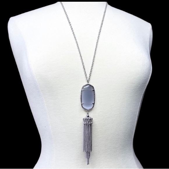 Kendra Scott | Jewelry | Kendra Scott Rayne Cats Eye Slate Gray Tassel ...